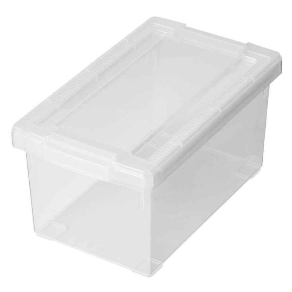 CD約22枚が入るフタ付きの収納ケースです。中身が一目でわかるクリアタイプです。CDの他、記録用ディスク（約14.3×12.5×厚さ0.5cm）が約47枚、3DSソフトは約19本、DSソフトは約15本、PS1ソフトは約14本収納できます。3...