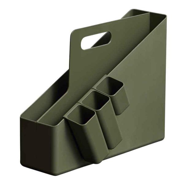 ひとまとめにして持ち運べるファイルボックスです。縦置きでも横置きでも使えます。便利なポケット収納付きです。別売りのペグキャビネットに縦置き、横置き共にスッキリと収まります。【仕様】商品サイズ：約 幅10×奥行33×高さ26.5（cm） ※幅...