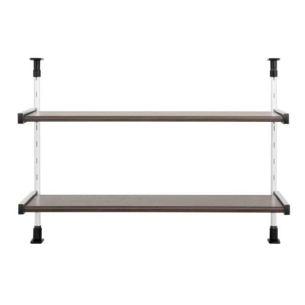 キッチンの戸棚下などのデットスペースを有効活用できるつっぱり棚です。接着面だけを確保するだけなので、ラックの下には物を置いたり、調理スペースを確保することができます。シックで落ち着いた色合いの木目調の棚板で、お部屋を温かみのある雰囲気にして...