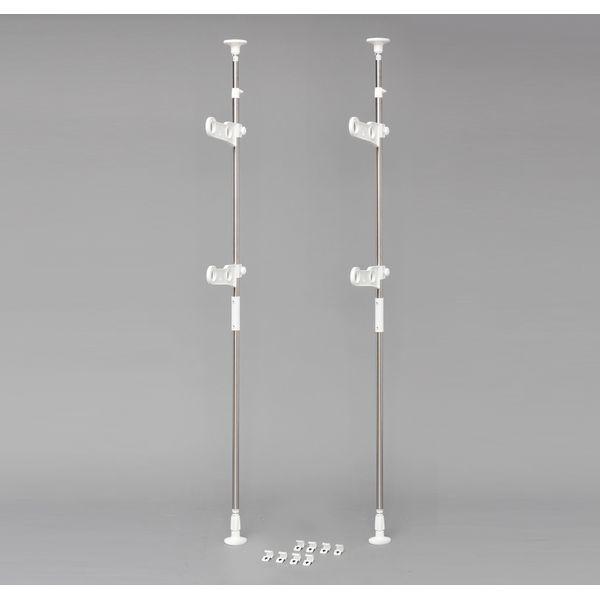 ●製品特徴：丈夫でサビにくいステンレスパイプ仕様のベランダ物干しです。接地面で天井にしっかり密着する安全設計です。圧着板にバネを追加することでパイプの突っ張り度を強化しました。ネジやクギが不要なので、簡単に取り付けることができます。竿受けの...