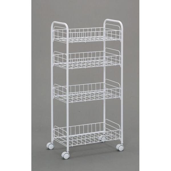 ●製品特徴：キッチンやランドリー周りなどの収納スペースの少ない場所で有効活用できるメッシュワゴンです。●耐荷重（約）：全体２０ｋｇ、メッシュトレー１段あたり５ｋｇ●材質：スチール（エポキシ粉体塗装）●生産国：中国