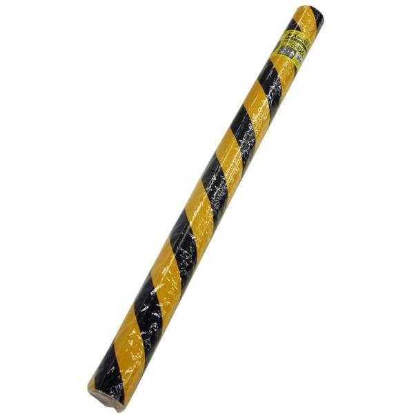 キズから守る！ 黄色と黒のトラ柄で注意喚起駐車場・工場・倉庫・工事現場・家庭での安全対策に【サイズ】外径(mm):69 内径(mm):49 長さ(mm):1000 厚み(mm):約10【材質】ポリエチレンフォーム、PVCシート、粘着剤/アク...