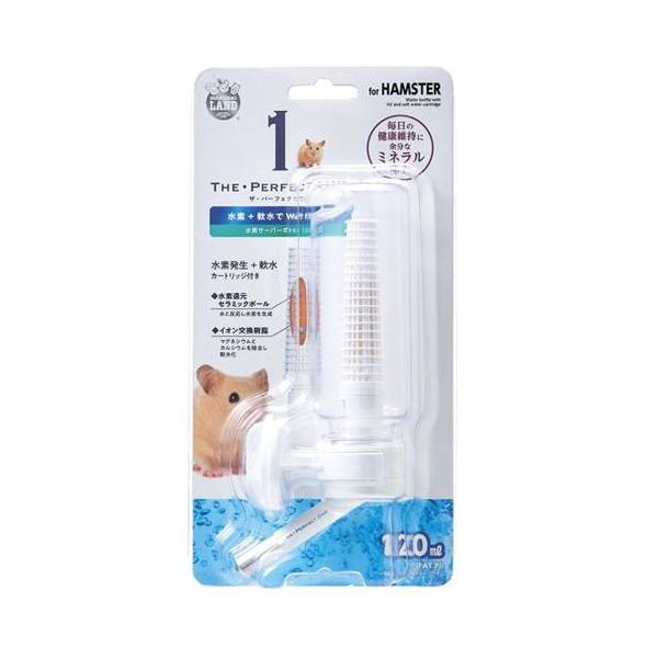 余分なミネラルを除去するカートリッジ付きボトル。【原産国】台湾【原材料】PVC、PP、ステンレス、真鍮メッキ、ゴム不織布.イオン交換樹脂.水素還元セラミックボール【使用方法】ハムスターの給水器として