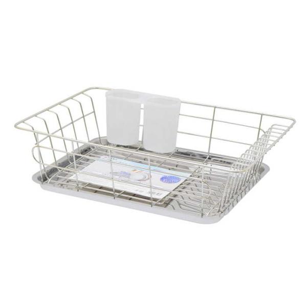 TAKAGI●洗い終わった食器をコンパクトに収納●サビにくいステンレス製　●お皿が立てられるディッシュスタンド付　●自由に位置を変えられる小物ポケット付●バスケット×１　●トレー×１　●箸立て×１●材質／バスケット・トレー：ステンレス鋼、箸...