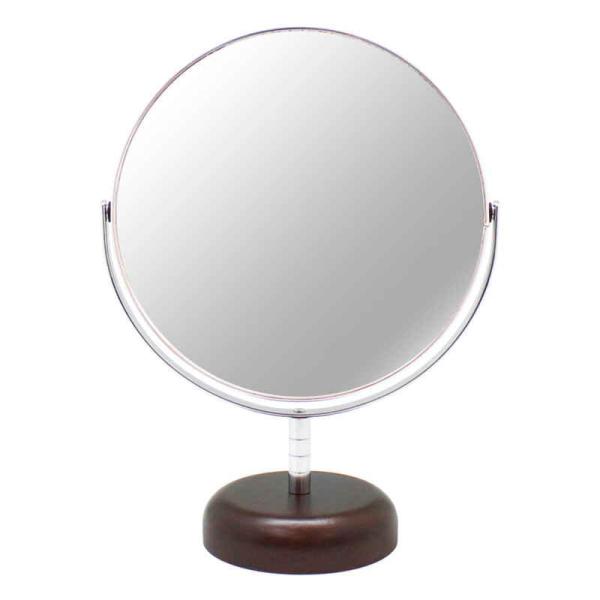 お顔の細かい部分までお手入れしたい方に便利な7倍率拡大鏡付きスタンドミラーです。こちらはショートタイプです。ミラーは360度回転させることができます。ベースは贅沢に無垢の天然木を使用し、どっしりと安定感があります。【仕様】商品サイズ：約幅1...