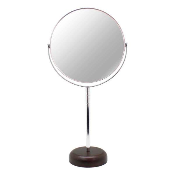 お顔の細かい部分までお手入れしたい方に便利な7倍率拡大鏡付きスタンドミラーです。こちらはロングタイプです。支柱を外すとショートタイプで使うことも可能です。ミラーは360度回転させることができます。ベースは贅沢に無垢の天然木を使用し、どっしり...