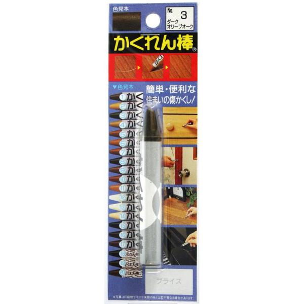 フローリングや木製品の補修に最適！キリキズに直接スり込めるソフトタイプ。簡単に素早く補修が出来ます。かくれん棒どうしで調色ができます。木目書き用や保護液もあります。施工後の収縮・ひび割れは、ほとんどありません。施工後のフローリング用ワックス...