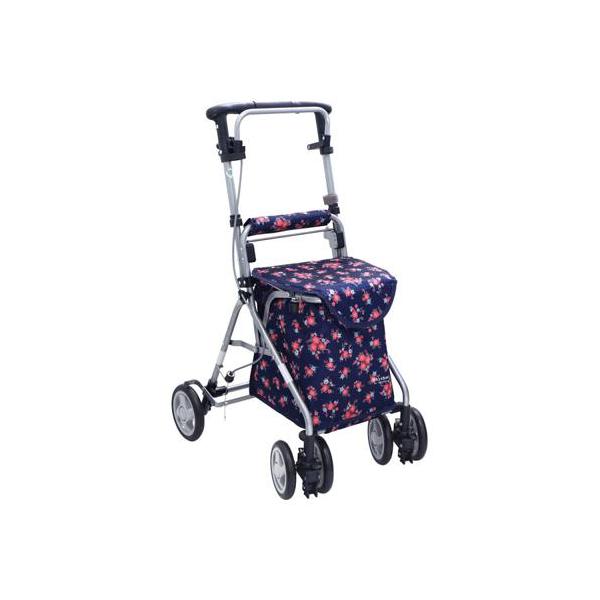 ・アルミ車体の軽量タイプ。収納力+買い物カゴ置き付きで便利。・折りたたんでコンパクトに自立します。●サイズ/幅46.5×奥行52×高さ84〜91.5(3段階/4cm)cm、折りたたみ時：奥行28×高さ64cm、座面：幅27×奥行23cm、座...
