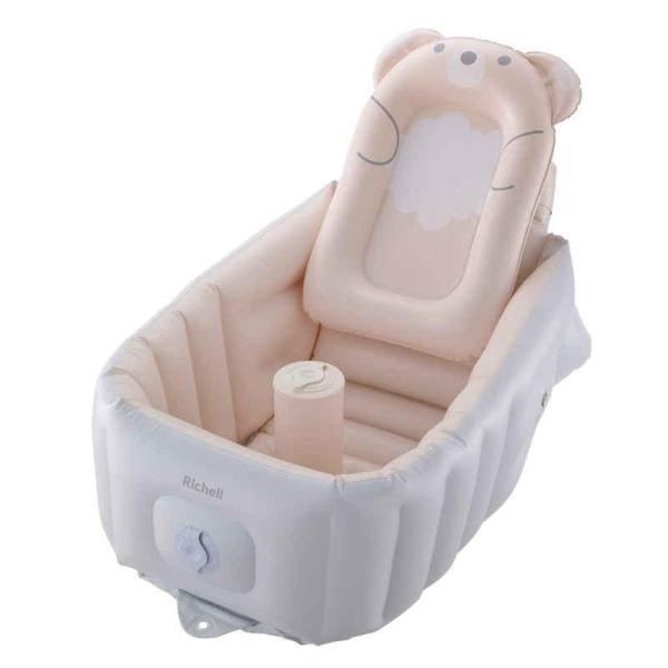 新生児からお座り時期まで、成長に合わせて3ステップで使えるベビーバスです。空気で膨らませるエアータイプで柔らかく、赤ちゃんもママも安心して使えます。エアポンプ内蔵型で、市販の空気入れを使わずに、簡単に膨らますことができます。赤ちゃんのずり落...