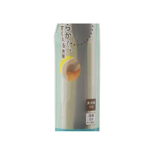 はじめての離乳食から使えるスプーンです。置いたときに机に接触しない設計です。外出に便利な専用ケース付きです。食洗機対応でお手入れしやすく清潔に保てます。対象月齢は5カ月頃からです。【仕様】商品サイズ：約 幅16.8×奥行3.6×高さ2.2（...