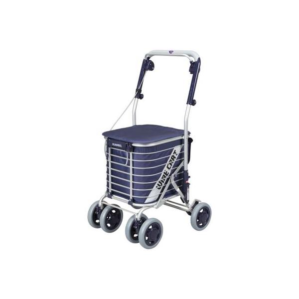 ・座れるタイプのワイヤーカート。カゴを載せてらくらくお買い物。・座面を上方向に90°回転させると、フタが自動的に固定され、両手で簡単に荷物の出し入れができます。・ハンカチ・ペットボトル等の小物入れを装備しました。・コンパクトに折りたためて自...