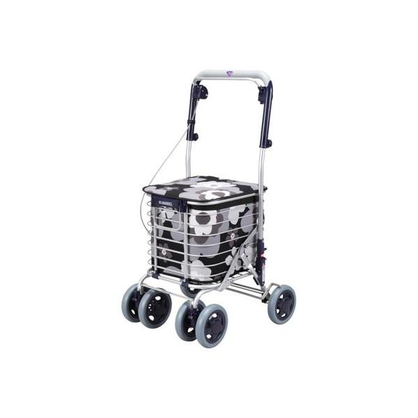 ・座れるタイプのワイヤーカート。カゴを載せてらくらくお買い物。・座面を上方向に90°回転させると、フタが自動的に固定され、両手で簡単に荷物の出し入れができます。・ハンカチ・ペットボトル等の小物入れを装備しました。・コンパクトに折りたためて自...