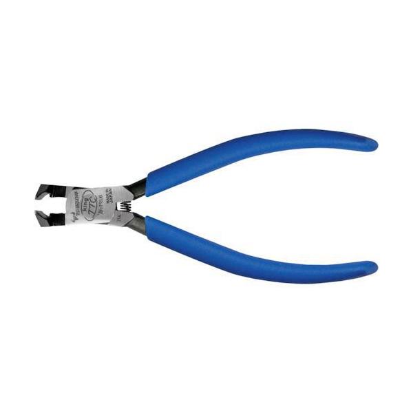 90°刃とスリムな先端形状で狭い部分に入り込めるため、変則的な箇所の切断が可能です。フラット刃でキレイな切断面です。ばね付で連続作業の負担を軽減します。プラスチック曲面のバリ取りに最適です。樹脂、アルミ線、銅線、軟鉄線、真鍮線の切断も可能で...