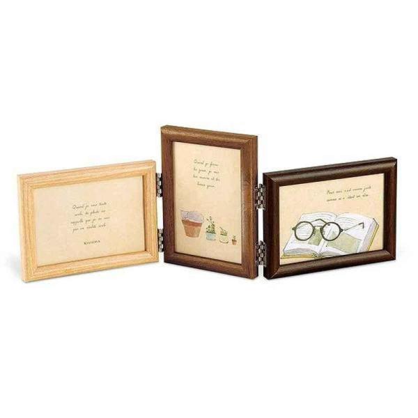 上品でナチュラルな質感が魅力的なフォトフレームです。軽量で手軽な樹脂素材でできています。飽きのこないベーシックなデザインで場所を選ばず置くことができます。8.9×12.7cm(L版)の写真を3枚入れることが出来ます。【仕様】商品サイズ：約幅...