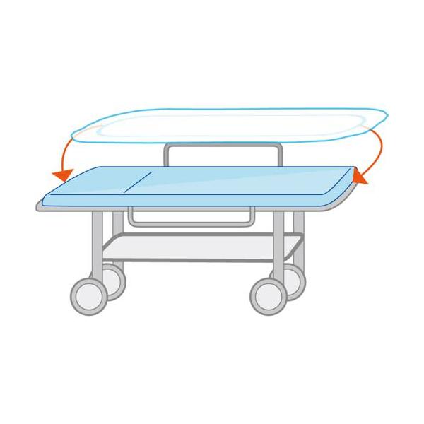 ・汚れたらすぐ交換できるディスポーザブルタイプなので、衛生的にご使用いただけます。・吸水、防水の2層構造なので血液・体液などを吸収しつつ、ストレッチャーへの浸透を防ぎ、汚れから守ります。・両端折り返しゴム付きで、様々なストレッチャーに取り付...