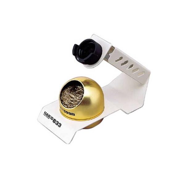 ハッコー ６３３−０１【用途】こて台。【機能・特徴】こて先温度の降下が小さいワイヤー式クリーナー付です。【仕様】●サイズ：84(W)×186(D)mm。●重量：380g。