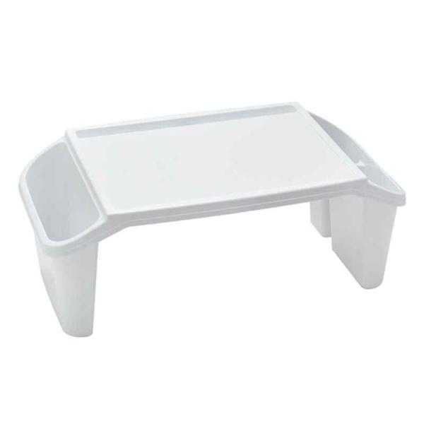 たっぷりの収納付き 簡易テーブルとして 滑り止め付で安心 スタッキングできる タブレットやスマホを置ける【仕様】商品サイズ：約幅57.5×奥行31.2×高さ22.3（cm） 天板内寸：約幅37×奥行24.5（cm） タブレット用ポケット内寸...