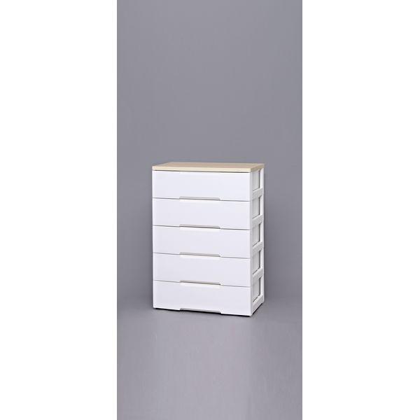 ●製品特徴：リビングの収納にピッタリの木天板付きチェストです。上下どちらからも引き出せる誰にでも使いやすいデザインです。引出しには開閉がスムーズな金属レールを使用しています。衣類を湿気から守る設計で一年中快適です。●引出内寸（約）：７１５×...