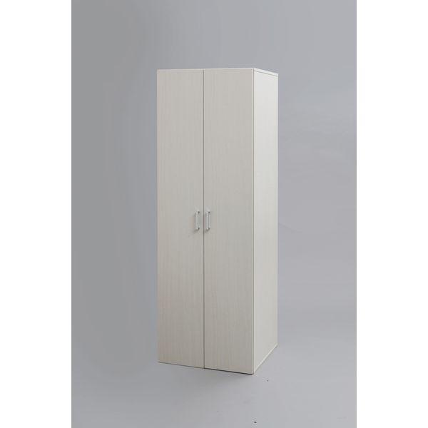 ●製品特徴：シンプルなデザインのワードローブです。大きく開く観音扉で、収納物が取り出しやすくなっています。パイプの取り付けは上部の2箇所から選べます。可動固定棚板は、上部・下部どちらも取り付け可能で、帽子やバッグなども収納することができます...