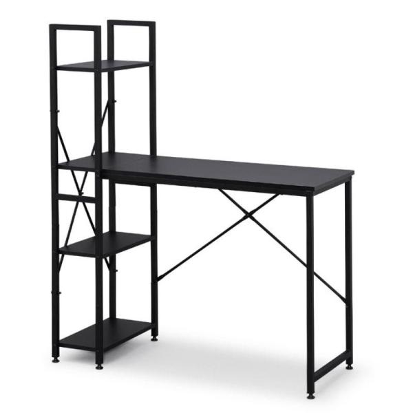 4段階のラックにファイルや小物、Wi-Fiルーターなどを収納でき、デスクを有効に活用できます。脚底にアジャスターがついているので、がたつきを防止します。天板には耐水性・耐熱性に優れたパーティクルボードを使用、汚れてもさっと拭けるのでお手入れ...