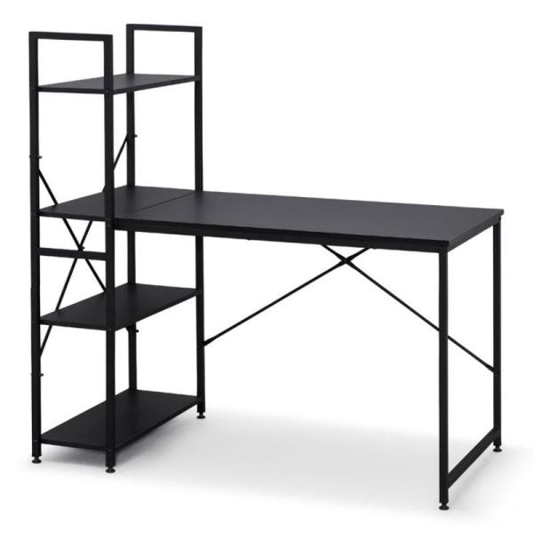 4段階のラックにファイルや小物、Wi-Fiルーターなどを収納でき、デスクを有効に活用できます。脚底にアジャスターがついているので、がたつきを防止します。天板には耐水性・耐熱性に優れたパーティクルボードを使用、汚れてもさっと拭けるのでお手入れ...