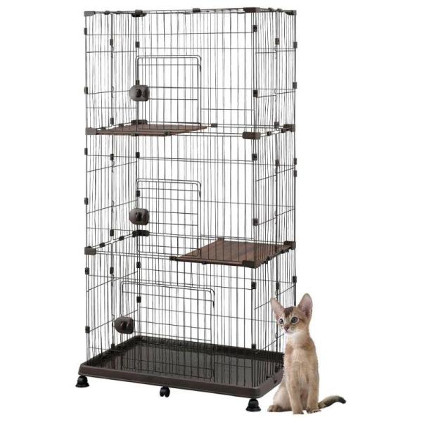 お部屋に合わせやすいカラーとデザインです。お世話がしやすく、猫ちゃんも動きやすい広さです。全ての段に扉があり、ペットや物の出し入れが簡単にできます。下段の広い扉からは、トイレの出し入れも楽に行えます。開閉がスムーズなワンタッチ扉です。移動す...