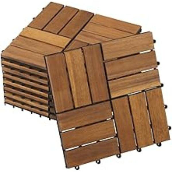 アウトドア用品を合わせて使うことで、庭やベランダでもキャンプ気分を味わえます。雨や水に濡れても腐りにくい耐久性に優れたアカシアの木材を使用しています。上から重ねるだけで簡単に接続でき、拡張や組み換えが気軽にできます。工具不要で簡単設置できま...