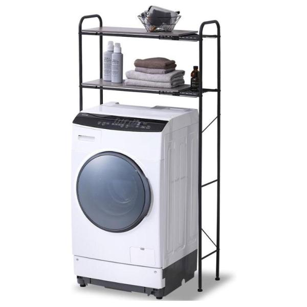 設置場所に合わせてサイズ調節ができる幅伸縮タイプです。インテリアに馴染む木目調の棚板は、ランドリー周りをおしゃれに収納できます。約9cm間隔で6段階、収納物に合わせて高さ調整が可能です。棚板とワイヤーラックの組合せにより、伸長して使用した場...