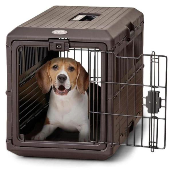 移動や旅行に便利です。室内ではペットハウスとしてもお使いいただけます。銀イオンを配合しており、抗菌効果があります。20kg未満の中型犬まで対応しています。落ち着きのあるカラーです。お客様組み立てとなります。●適合種（目安）：コーギー、ビーグ...