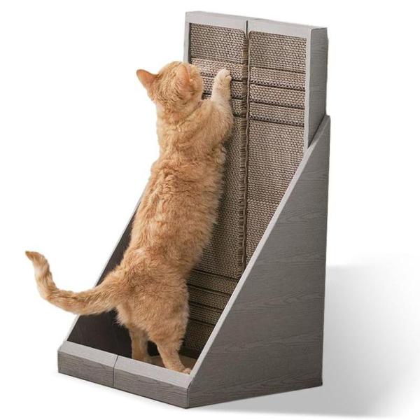 猫がいつも通り爪とぎをするだけで、爪が削れて、爪切りの頻度を減らすことができます。爪とぎを裏返して両面使用できます。やすりが付いているのは片面のみです。猫の好みに合わせて使い方を選べる、スタンドタイプ・コーナータイプ・ベッドタイプの3way...