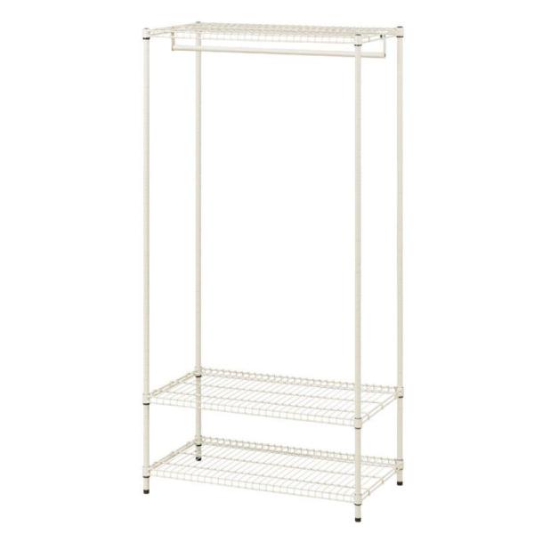 スタイリッシュな棚板で、インテリアに馴染みやすいデザインです。シワなく衣類を収納するのに適したワードローブです。ハンガーパイプには衣類をかけて収納し、棚板には帽子やカバンなどのファッション小物が収納できます。ワンピースやコートなど丈の長い衣...