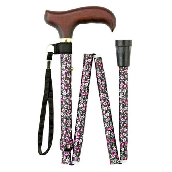 上品な花柄がお洒落なアルミ製ステッキです。使わない時はコンパクトに折りたためます。収納袋付きでバッグにも入れられ、持ち運びに大変便利です。持ち手は、手に合わせたゆるやかな曲線のデザインです。杖の長さは伸縮5段階、2.5cm間隔で調節できます...