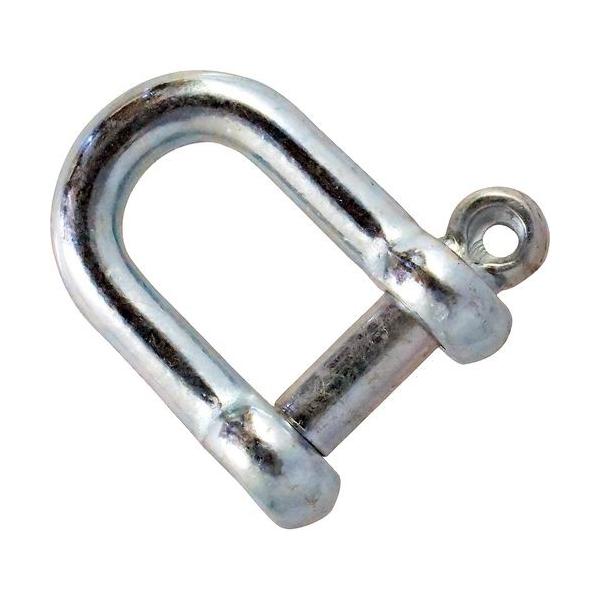 ＨＨＨワイヤーロープの先端などに連結するU字型の連結金具。ネジ込みタイプ。本体の径：１２ＭＭ　内径寸法：幅２４ＭＭ　長さ３８ＭＭ　使用荷重：０．４５（トン）炭素鋼