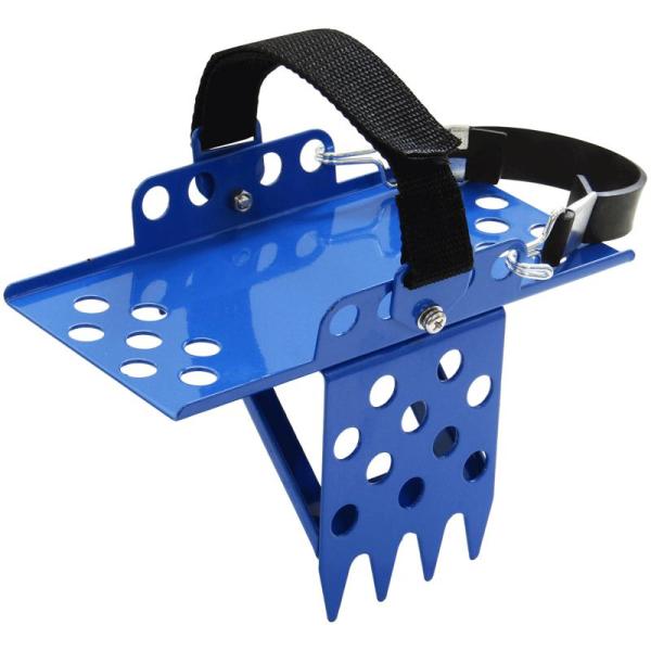 斜面での作業が楽になる。草刈り時の斜面での滑りを防止。片足式、右足左足兼用。斜面で下になるほうの足に装着します推奨使用角度 約35℃