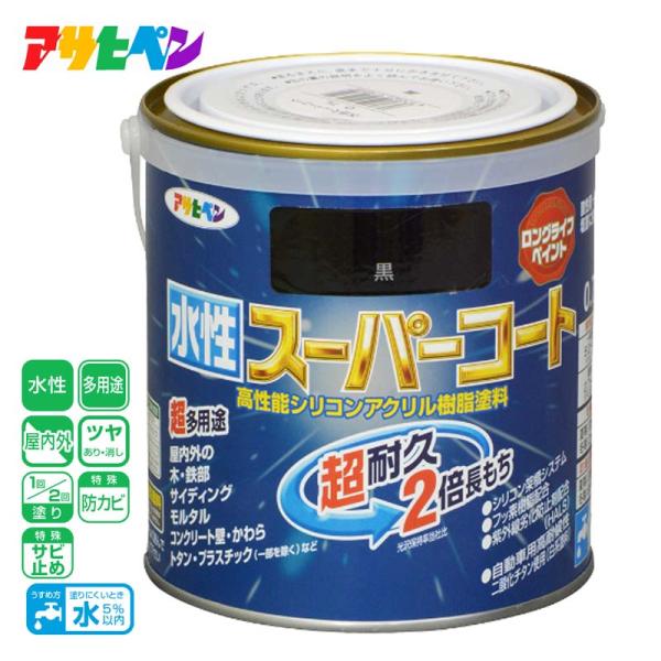 アサヒペン●特殊フッ素樹脂、シリコンアクリル樹脂のシリコン架橋システム及び紫外線劣化防止剤（ＨＡＬＳ）の相乗効果により、汚れにくく、耐久性が格段に優れた高性能塗料です。●白系塗料には自動車用塗料にも使用されている高耐候性二酸化チタンを使用し...