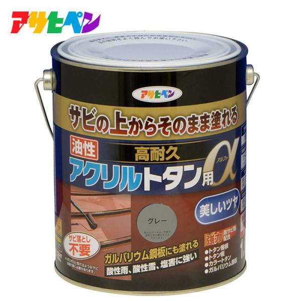 サビの上からそのまま塗れる塗料プレミアムグレードのトタン用上塗り塗料【特徴】・サビの上から直接塗れる、トタン用の高光沢塗料です・1回塗りで仕上がりますので作業性が抜群です・特殊強力防サビ剤がサビの進行を抑え、長期間素材をサビから保護します・...