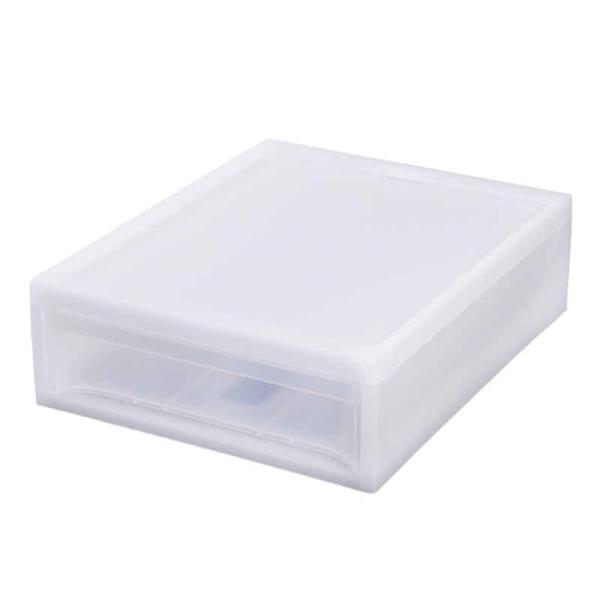 シンプルデザインで無駄のない一段タイプの引き出し収納 スタックシステムケース Sサイズです。一段ずつ積み重ねられるのでシーンに合わせて欲しい分だけ収納をプラスできます。 高さが3サイズ展開されているので、スペースに合うピッタリの高さに組み合...