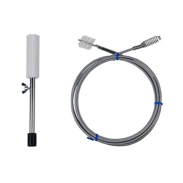 カクダイ排水パイプのつまりを解消します。《用途》ブラシつきパイプクリーナー。《機能》適度な硬度の特殊ワイヤーを使用しておりますので、曲折部も容易に通ります。ブラシがついていますので、パイプの内側についた汚れを落とします。《仕様》●長さ：3m...