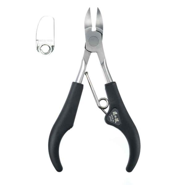 細かい作業ができ、バネの反発力を利用して軽い力でも一気に切れるニッパータイプの爪切りとつめ飛びガードのセットです。足の爪などの硬い爪・巻き爪・変形した爪のカットに最適です。ねじりコイルバネの弾力で楽に切ることが出来ます。巻爪や変形爪などの細...