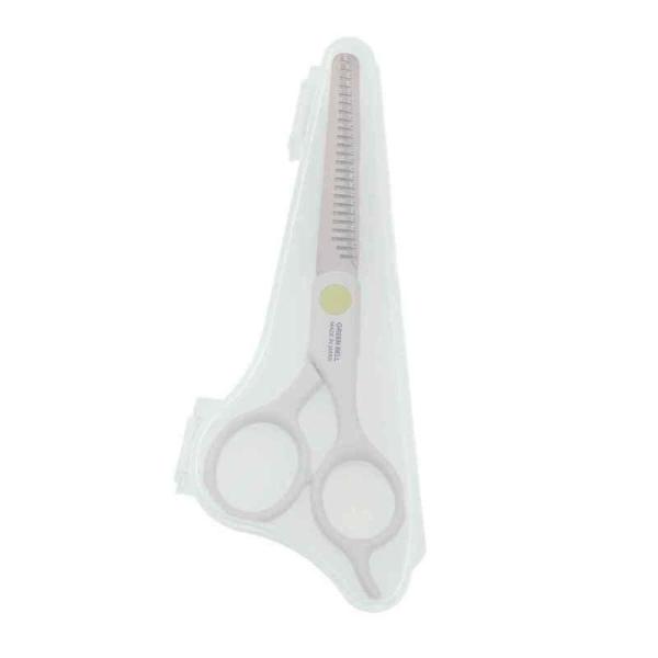 細かいV字のクシ刃で自然な毛先を作れるスキはさみです。刃先は丸みをおびているので、安全に使用できます。ステンレス製の刃なので、サビにくいです。切れ味良く仕上げられているので長く使うことができます。収納に便利なケース付きです。【仕様】商品サイ...