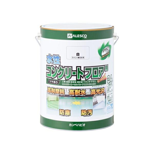 【在庫処分特価！実店舗在庫の為、塗料缶に汚れ、多少のへこみ等あり】【特徴】耐摩耗性に優れ、衝撃に強く、キズがつきにくい。1液架橋型で耐汚染性・耐水性ともに優れています。乾燥が速く、臭いが少なく、安全で環境にやさしい。【用途】ベランダ・テラス...