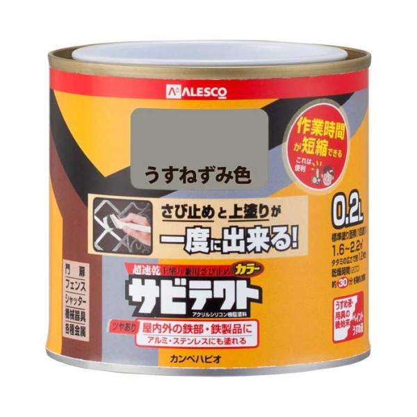 用途門扉・シャッター・トタン・フェンス・鉄骨・農機具・遊具などの鉄部、アルミ《塗れないもの》自動車、バイク、床面、常に水に浸かっている所、鉄以外の金属（ステンレス、メッキ、真ちゅう、銅、ホーロー）、シリコンなど特殊処理された素材乾燥時間： ...