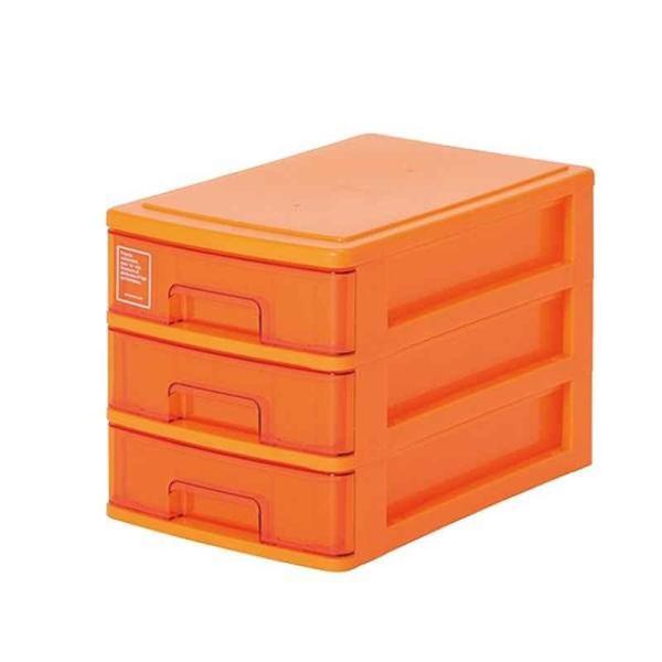 散らばりやすい小物の整理に便利な３段引き出し収納ケースです。A5サイズが入る大きさです。中身が見えないため場所を選ばず使用できます。鮮やかなカラーでお部屋のアクセントになります。他カラーや1段タイプの引き出しと重ねて使用することもできます。...