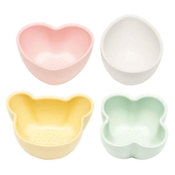 離乳食初期の少量の食材を入れるのにピッタリな小鉢のセットです。品数の多い離乳食を可愛く盛り付けられます。底面には食材がすりつぶせる突起が付いています。しずく型の小鉢はコップ飲みの練習にも使えます。食材ごとに分けて盛り付けられるので、食材が混...