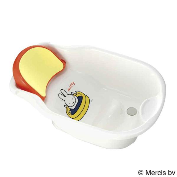 新米パパ＆ママにもおすすめのミッフィーのイラスト入りベビーバスです。新生児〜3カ月頃までの赤ちゃんにご使用いただけます。新生児の時はシンクでも使えるので、給湯・排水がラクにできます。2段階に調節できるヘッドサポート付きです。成長に合わせてバ...