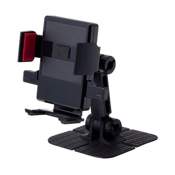 ●貼付けベースは軟質素材なので、ダッシュボードの曲面などに沿って貼付け可能。●小型のスマートフォンからハードケースを装着したスマートフォンまでをホールド可能。●背面にボールジョイントと2ヶ所の角度調節機能を装備。製品サイズ: H106xW9...