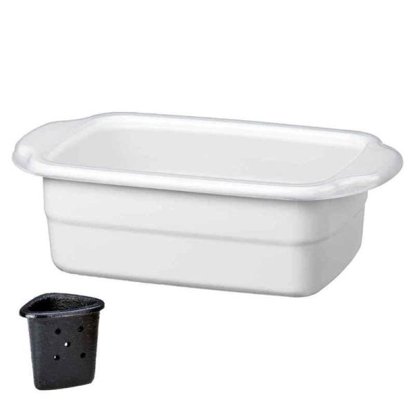 水取りが付いたホーロー製漬物容器です。便利に使える保存容器としてもお使い頂けます。直火、IH、オーブン調理の加熱調理もできます。鋳鉄製の水取りがついているので、ぬか床の水分管理がラクになります。保存する食材の味や風味を損なわないお手入れもラ...