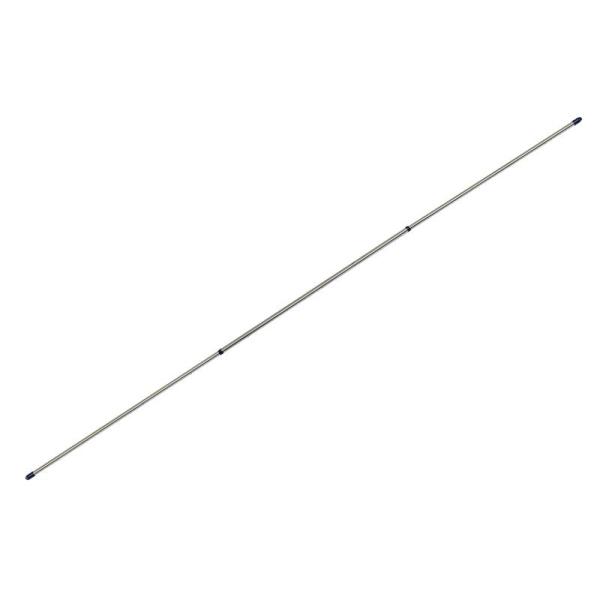 丈夫で耐久性に優れたステンレス製の伸縮竿です。ひも通し穴付きだから風が吹いても安心。持ち運びや収納に便利な継ぎ足し伸縮竿。片側は伸縮可能。伸縮スムーズで丈夫な構造。【仕様】〇サイズ：W 3.4×D 260〜380×H 3.4cm〇重量：14...