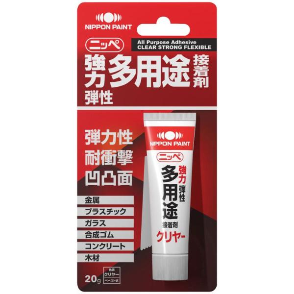 【特長】凹凸のある面や、振動・衝撃が加わる場所でも、しっかり接着できる 多用途弾性接着剤です。ペーストタイプなので垂直面でも垂れにくく、作業がしやすい。【用途】使用できるもの：金属、プラスチック(ナイロン、PVC、ABS)、ガラス、合成ゴム...