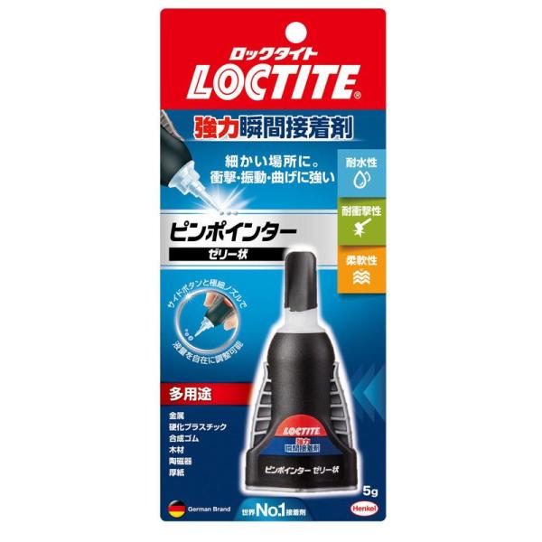 ボタンで簡単に液料をコントロール。耐水・耐衝撃性に優れている。硬化後の収縮が少なく、充填接着ができる。高柔軟性ではがれにくい。金属・硬質プラスチック・陶磁器・合成ゴム・木材・厚紙などの接着。靴・おもちゃ・模型工作・アクセサリー・家具建具・陶...